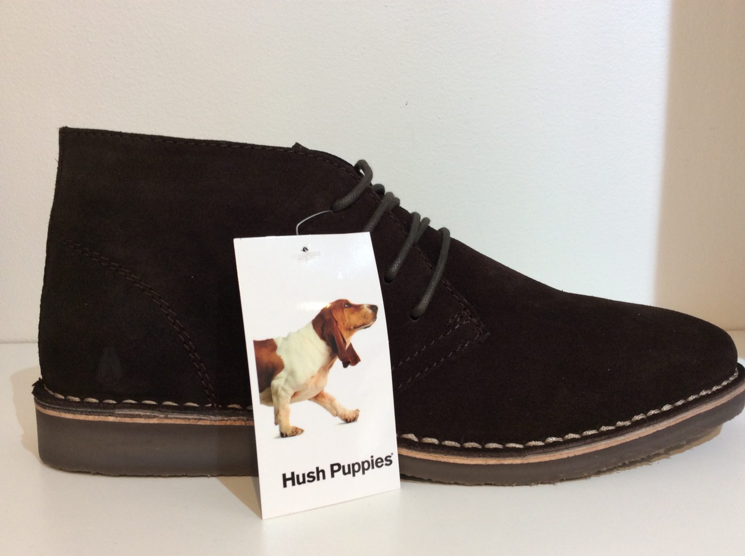 Hush Puppies Suede Lace-Up Ankle Boot, Dark Brown – Mod One